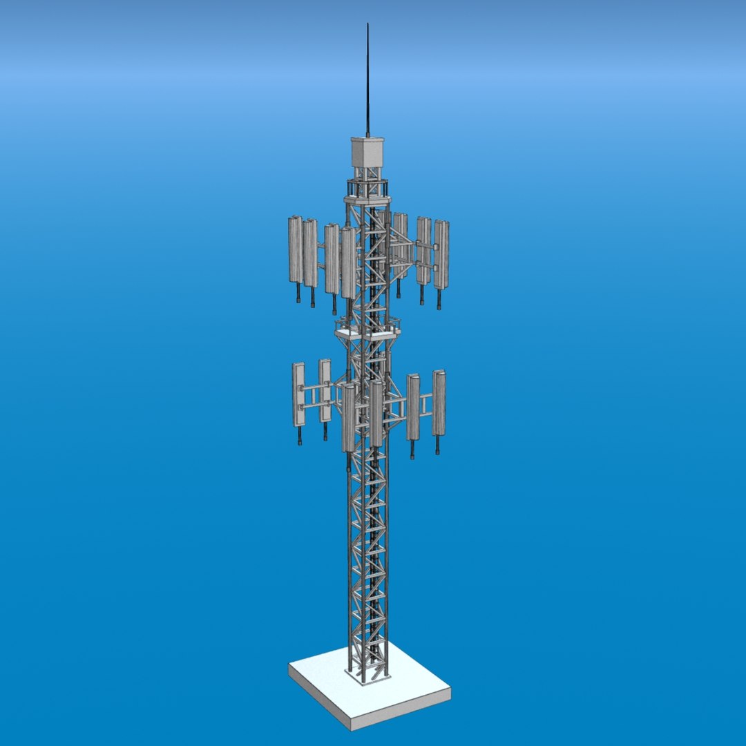 Telecommunication Towers Communication Dish Antenna 3d Model
