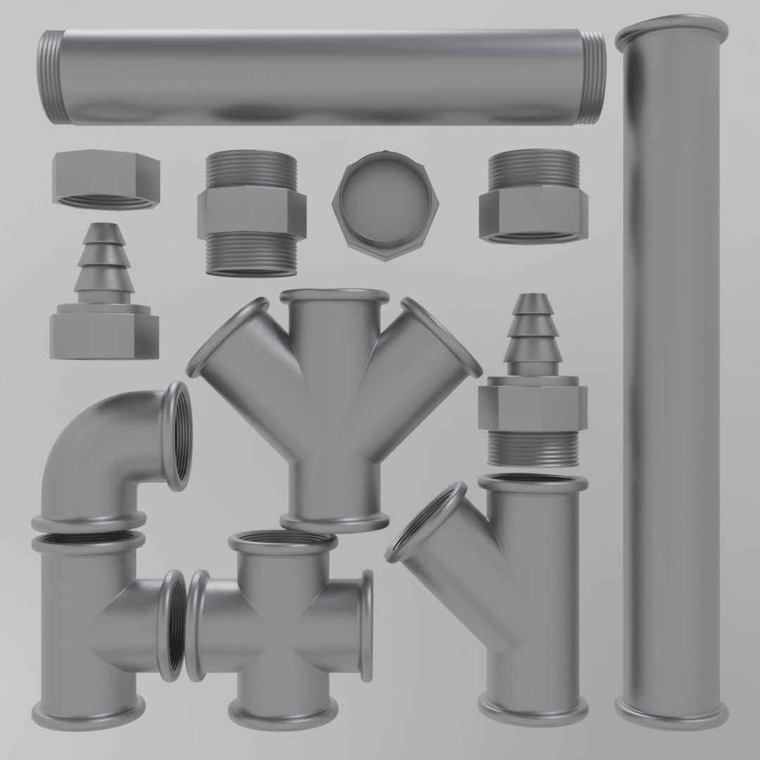 3D Galvanized Steel Pipes Collection 3D - TurboSquid 2043967