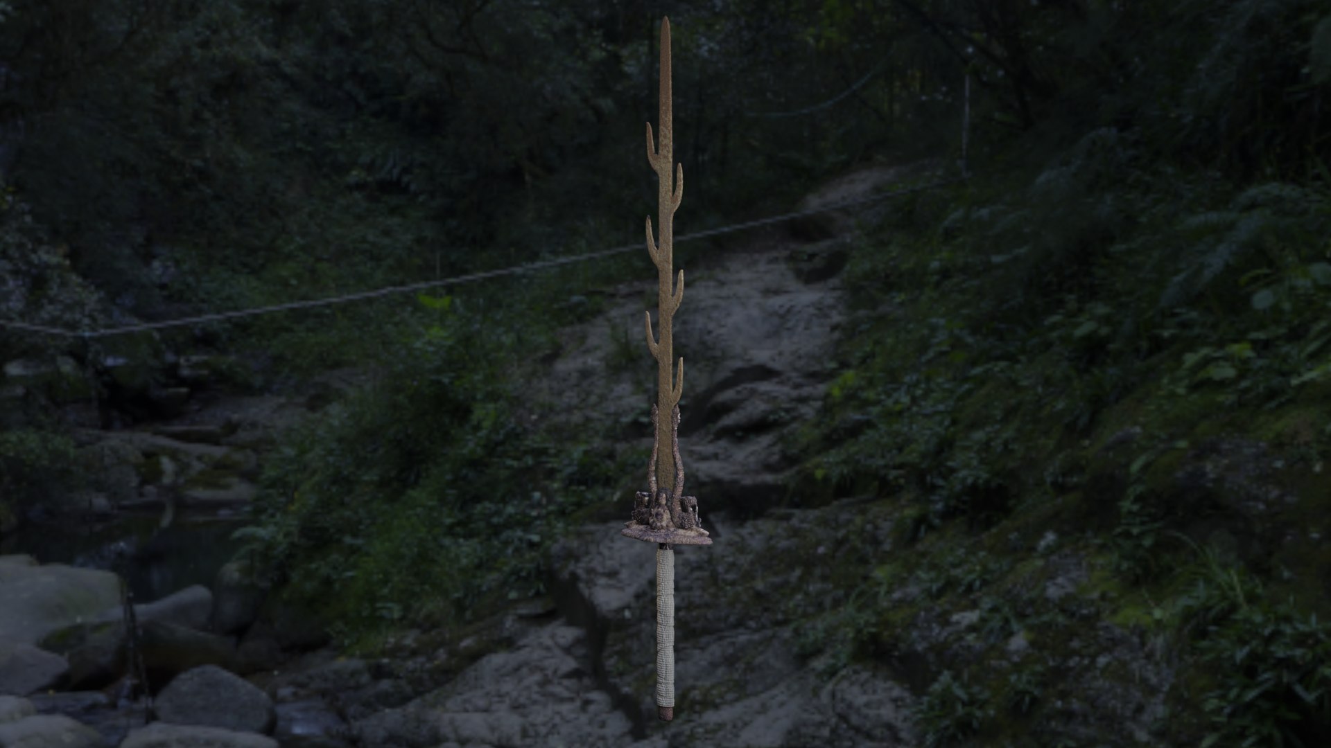 3D 7 branched sword Shichishito lowpoly-8394 - TurboSquid 1900934