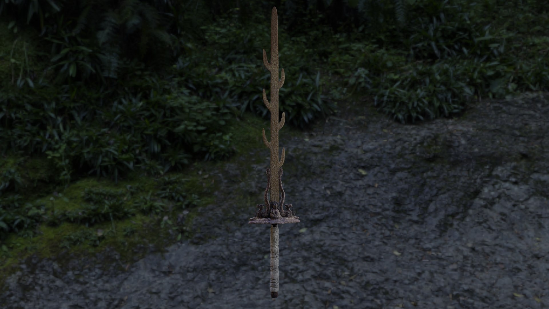 3D 7 branched sword Shichishito lowpoly-8394 - TurboSquid 1900934