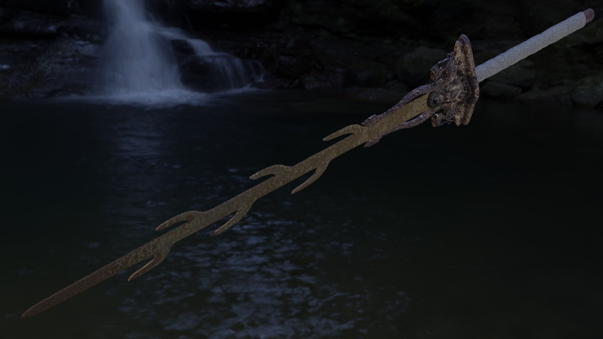 3D 7 branched sword Shichishito lowpoly-8394 - TurboSquid 1900934