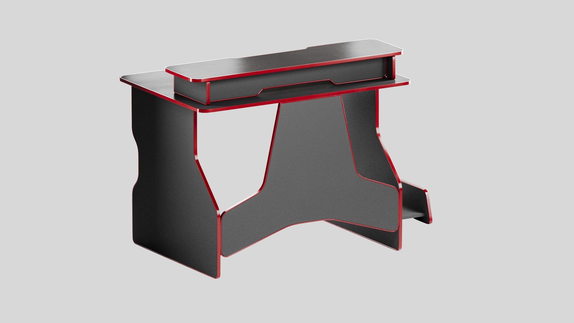 3D Compact Gaming Table Desk Elevated Shelf And System Unit Stand ...