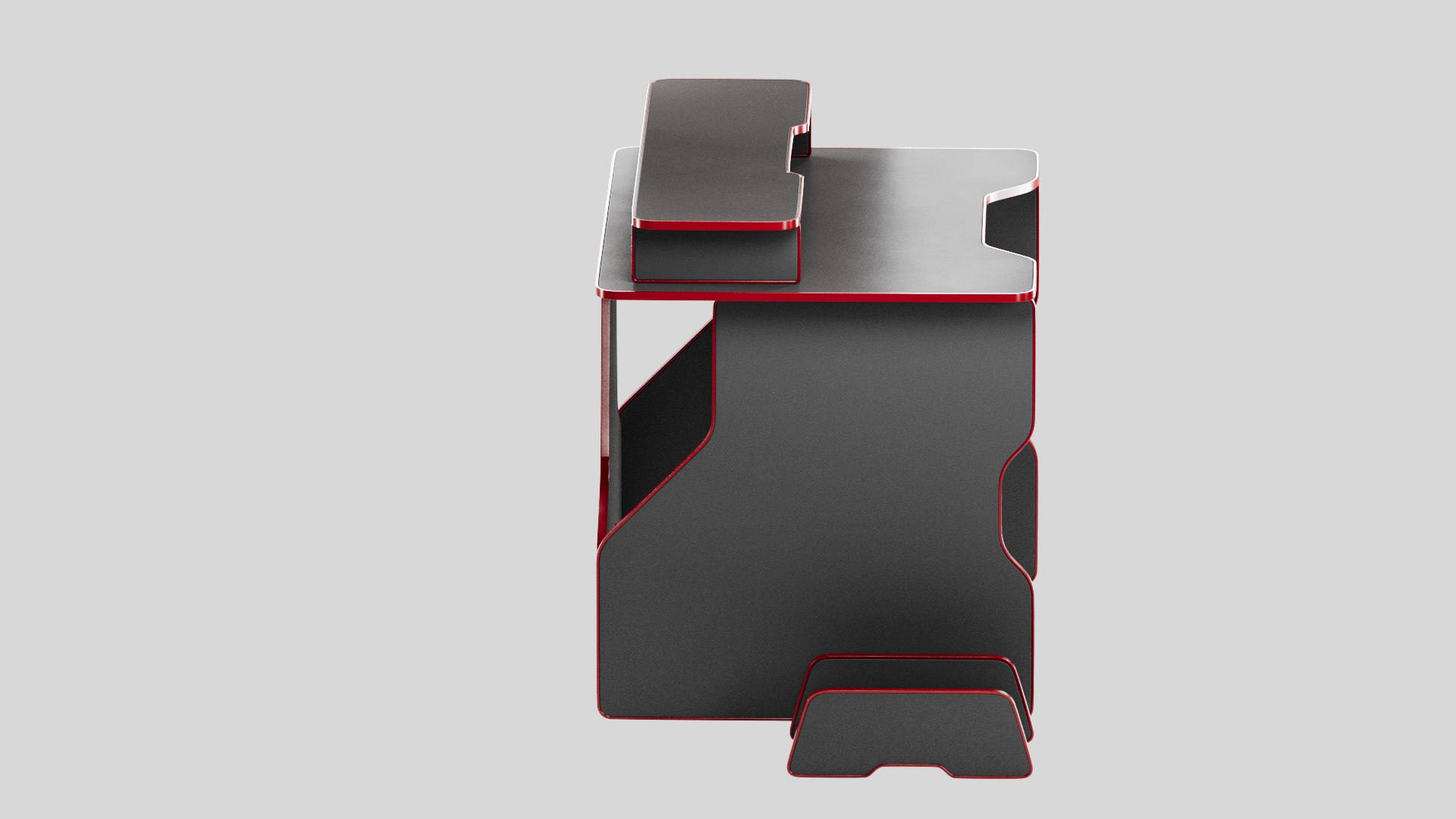 3D Compact Gaming Table Desk Elevated Shelf And System Unit Stand ...