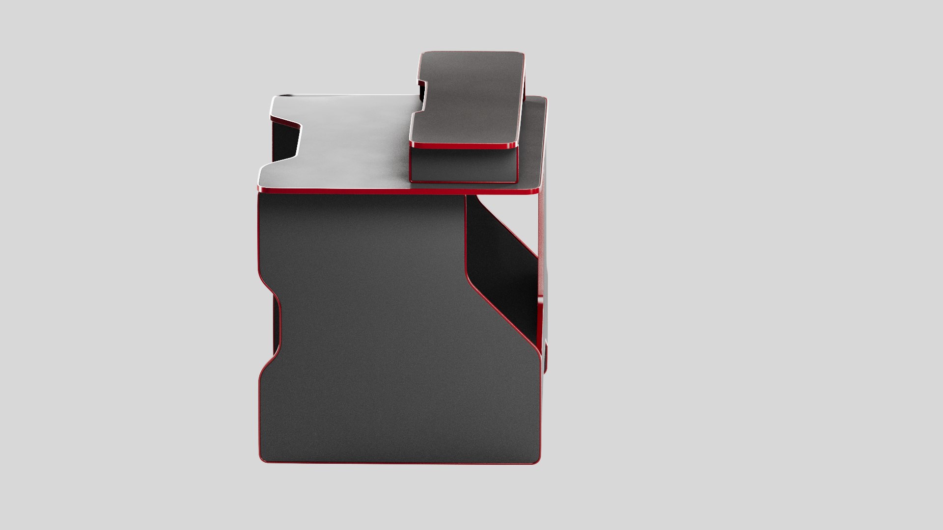 3D Compact Gaming Table Desk Elevated Shelf And System Unit Stand ...