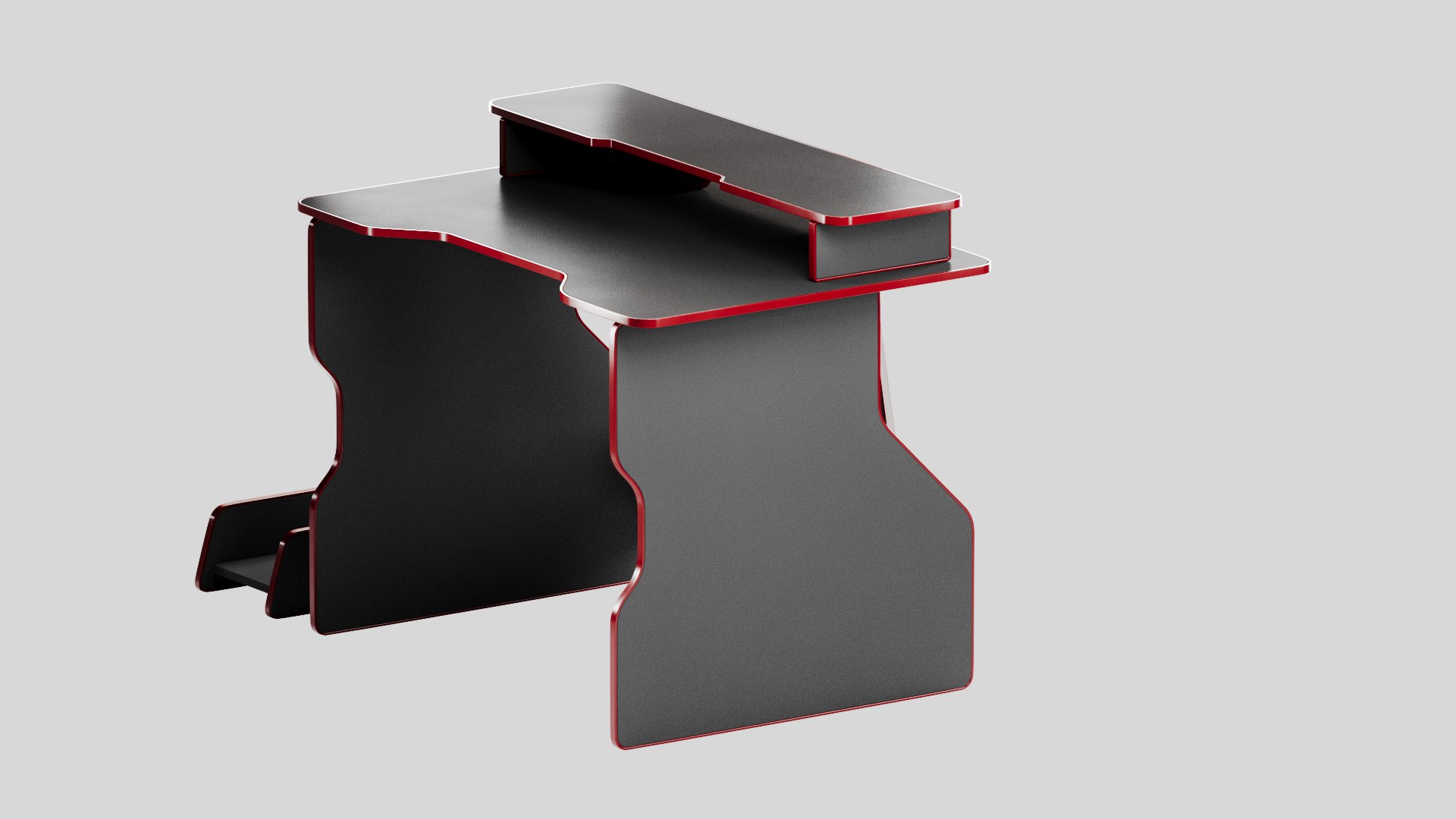 3D Compact Gaming Table Desk Elevated Shelf And System Unit Stand ...