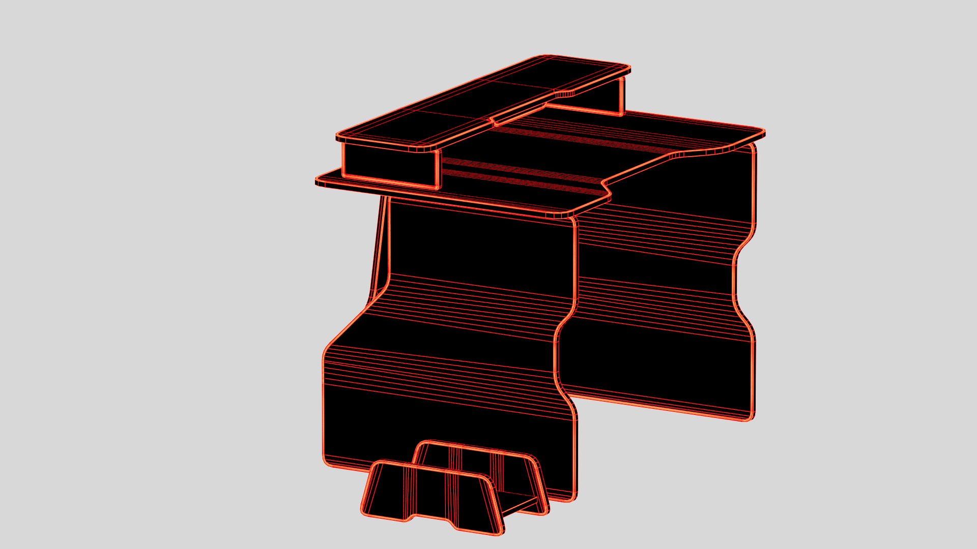 3D Compact Gaming Table Desk Elevated Shelf And System Unit Stand ...