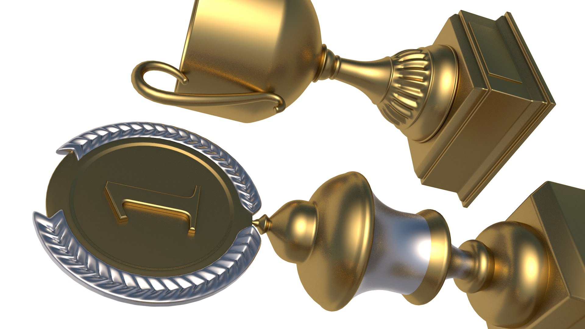 3D Winner Cups Set Model - TurboSquid 1919390