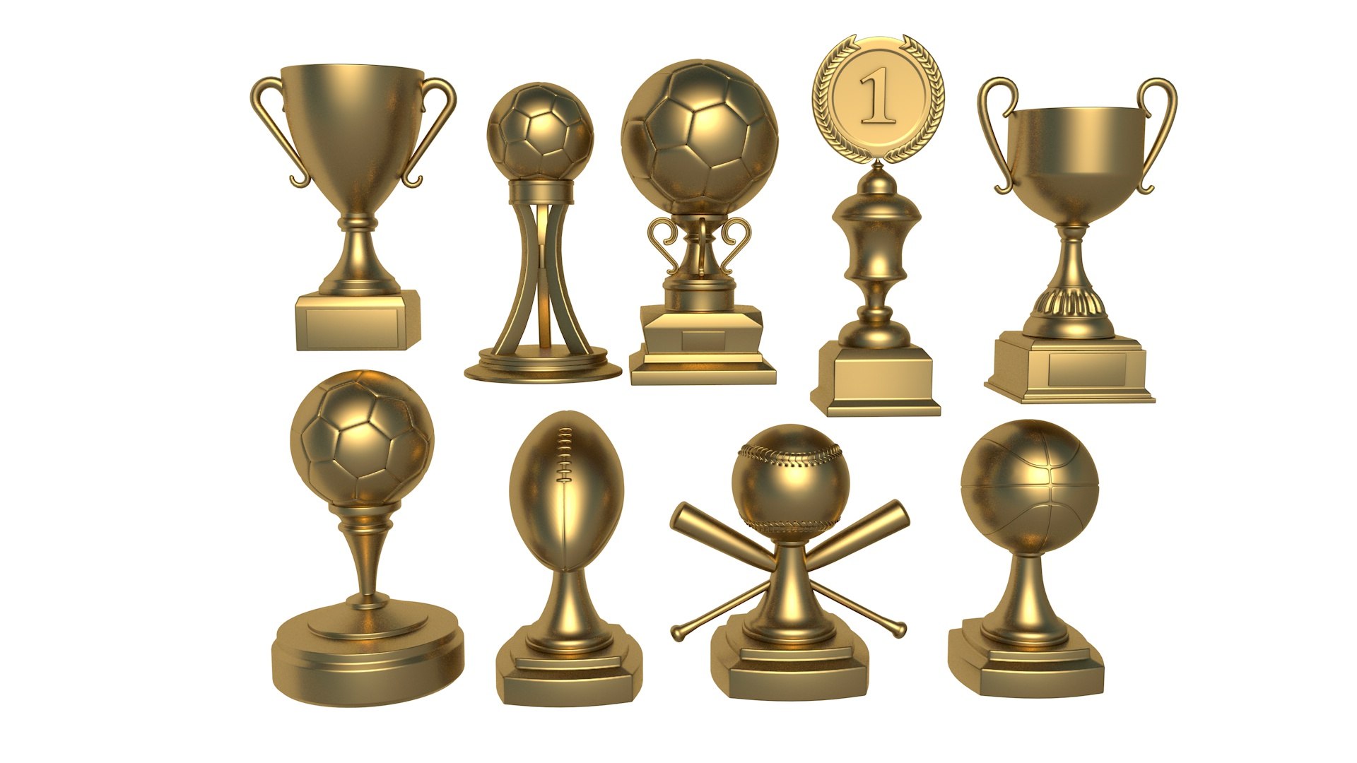 3D Winner Cups Set Model - TurboSquid 1919390