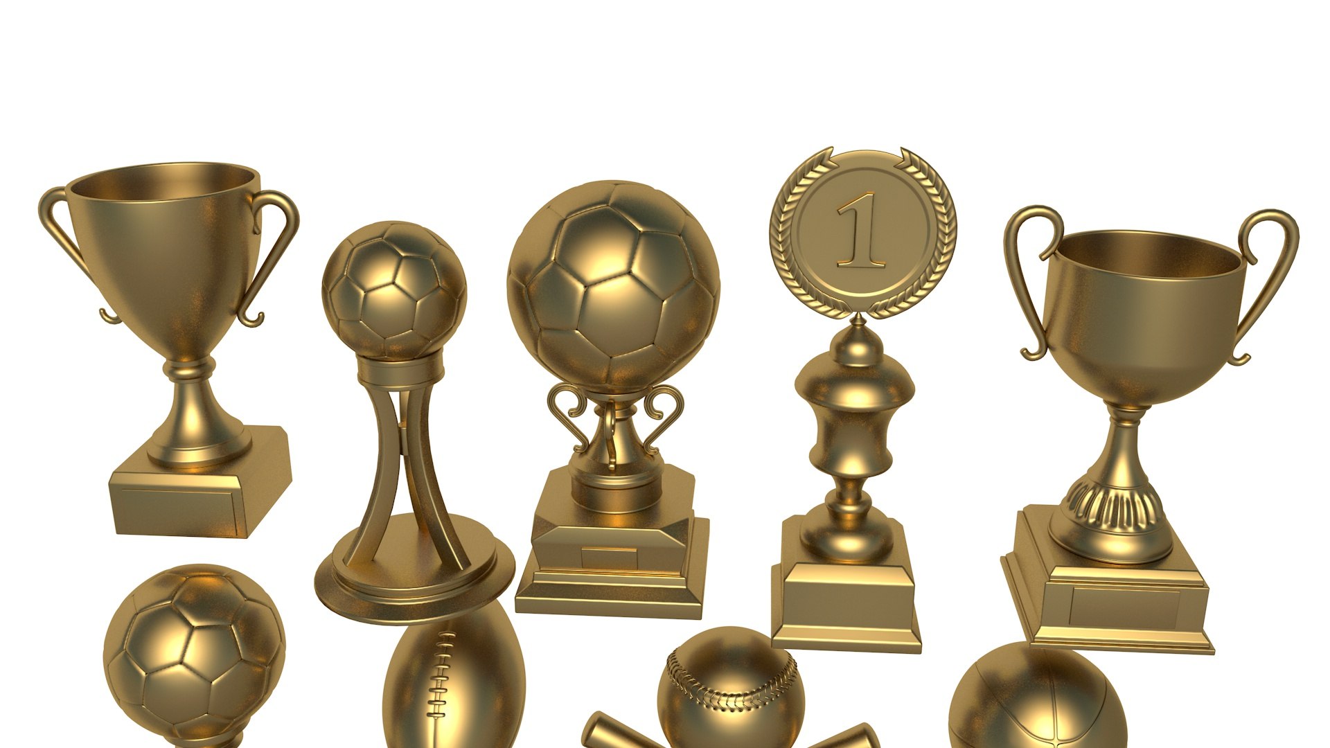 3D Winner Cups Set Model - TurboSquid 1919390