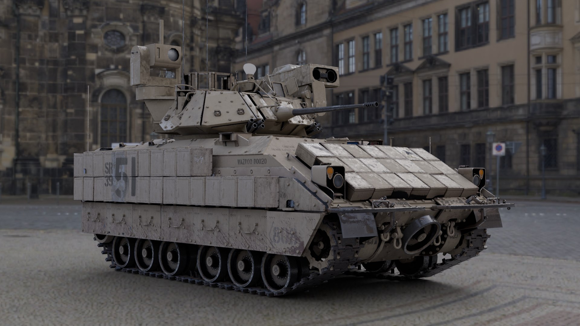 M2A3 Bradley Tank 3D Model - TurboSquid 2345065