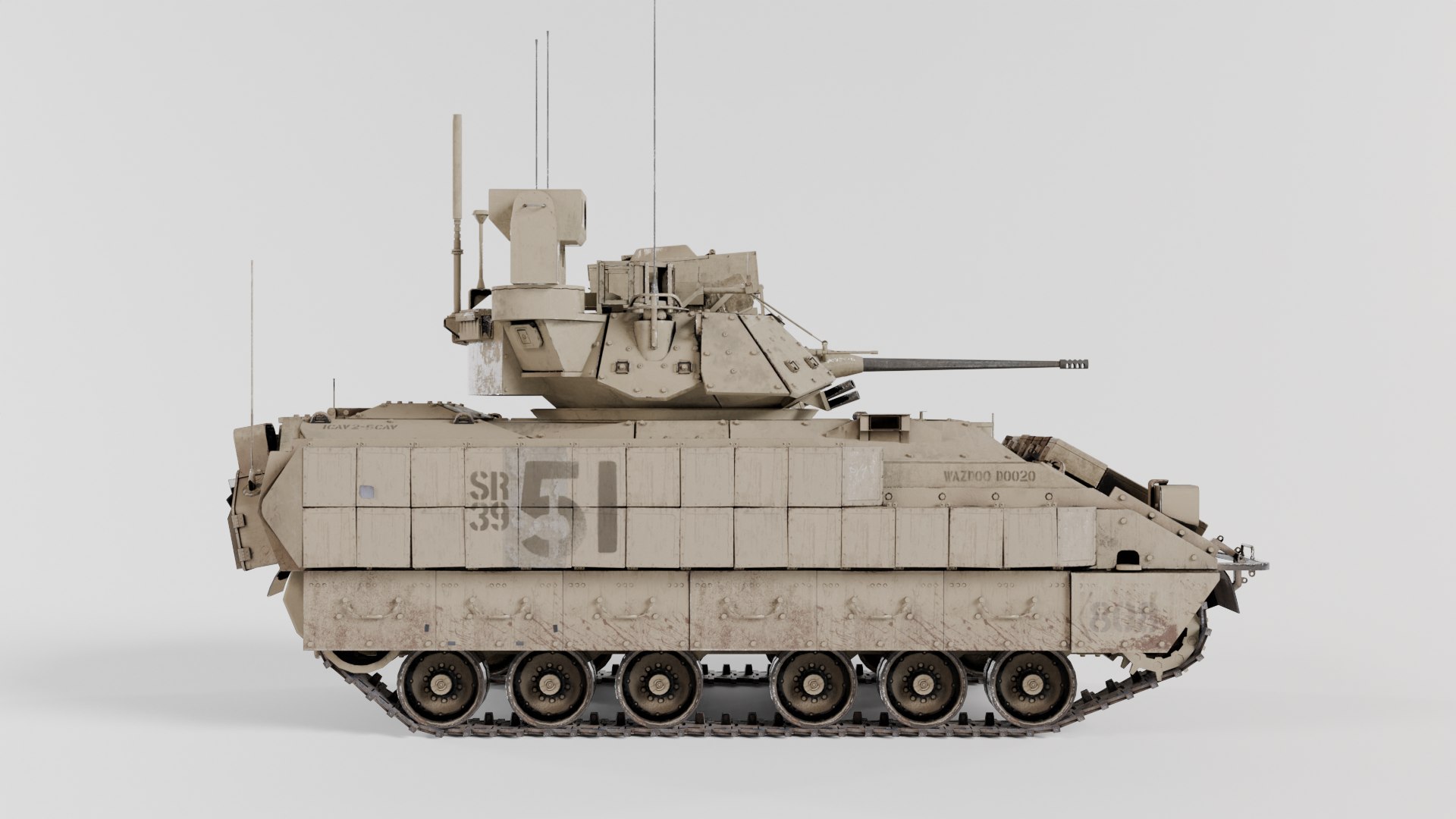M2A3 Bradley Tank 3D Model - TurboSquid 2345065