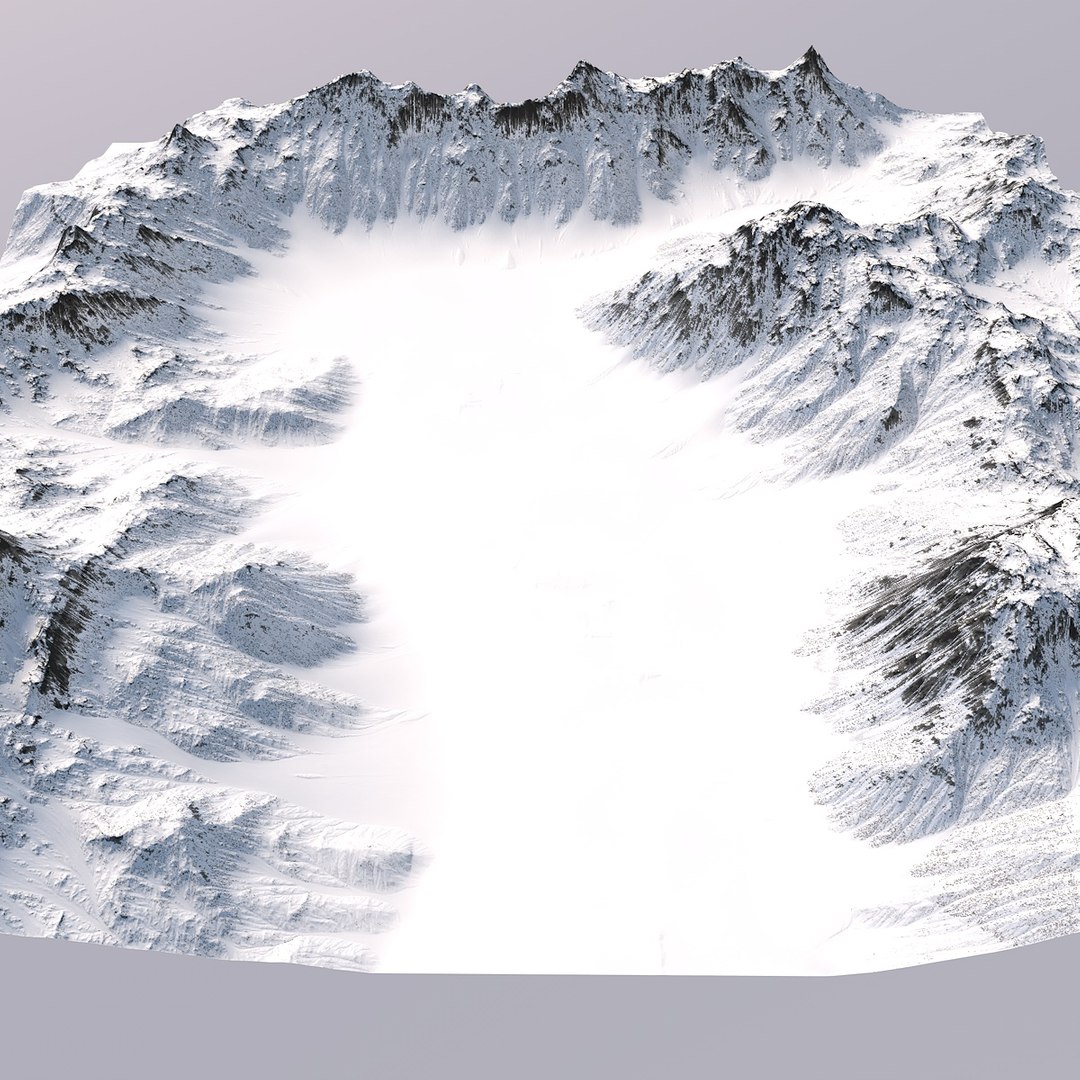 Snowy Mountain Terrain Model - TurboSquid 1188136