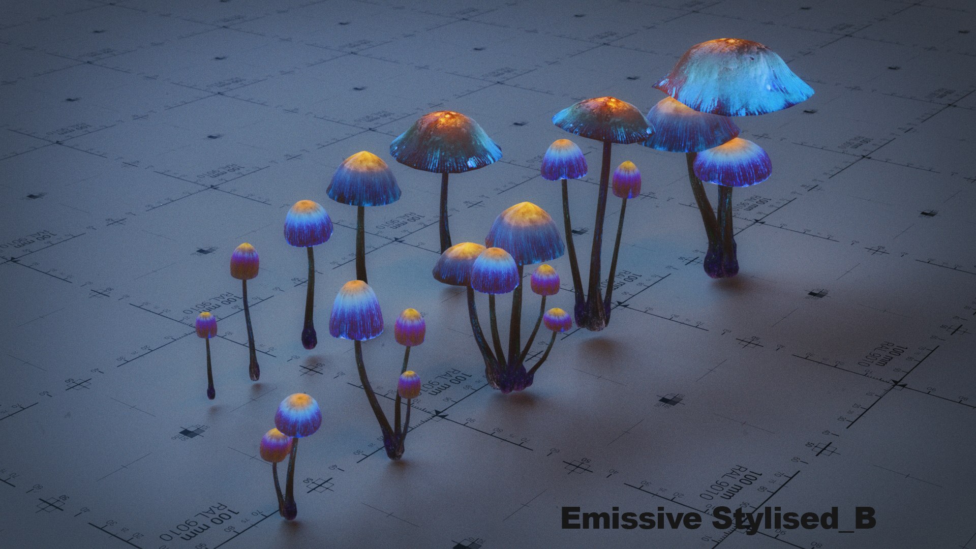 3D Mushroom Psilocybe 3 Types - TurboSquid 1300637