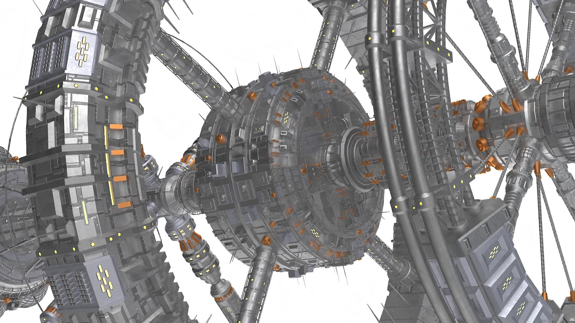 Sci-Fi Interplanetary Space Station Model - TurboSquid 2260929