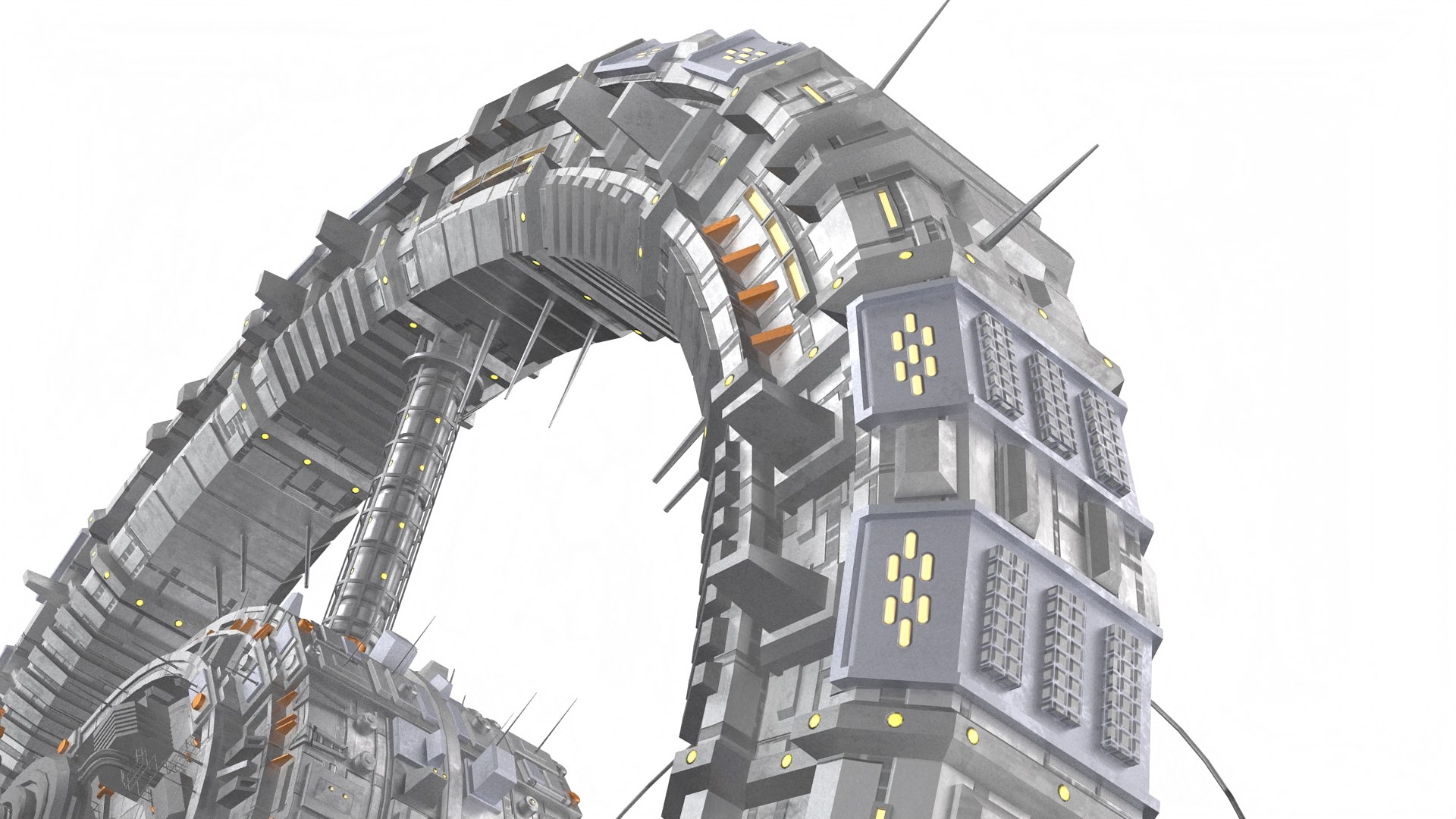 Sci-Fi Interplanetary Space Station Model - TurboSquid 2260929