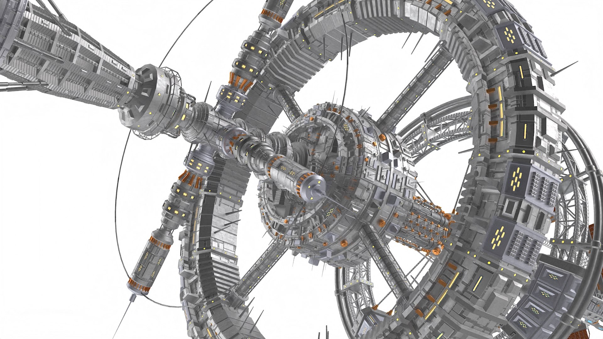 Sci-Fi Interplanetary Space Station Model - TurboSquid 2260929