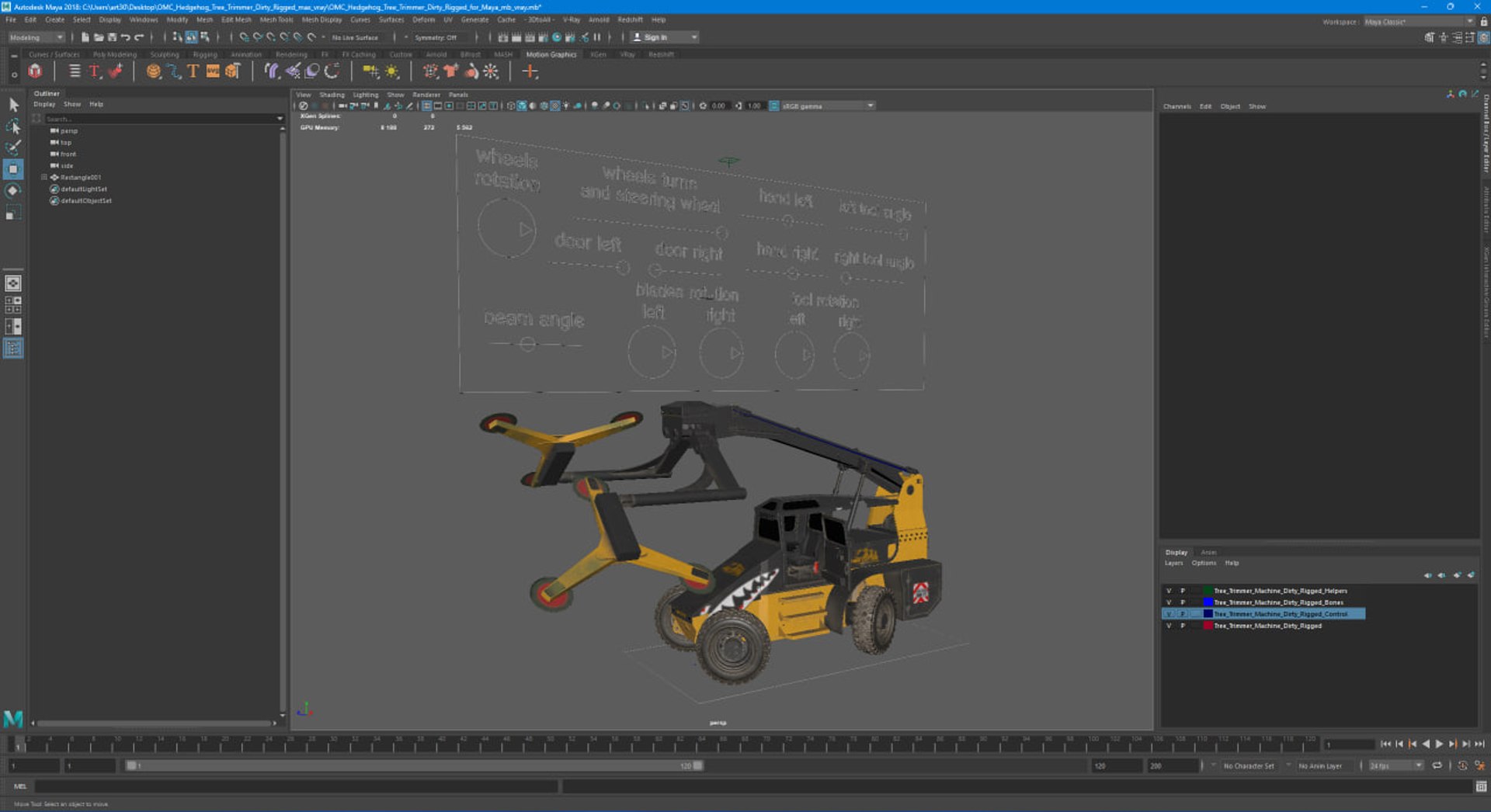 OMC Hedgehog Tree Trimmer Dirty Rigged For Maya 3D Model - TurboSquid ...