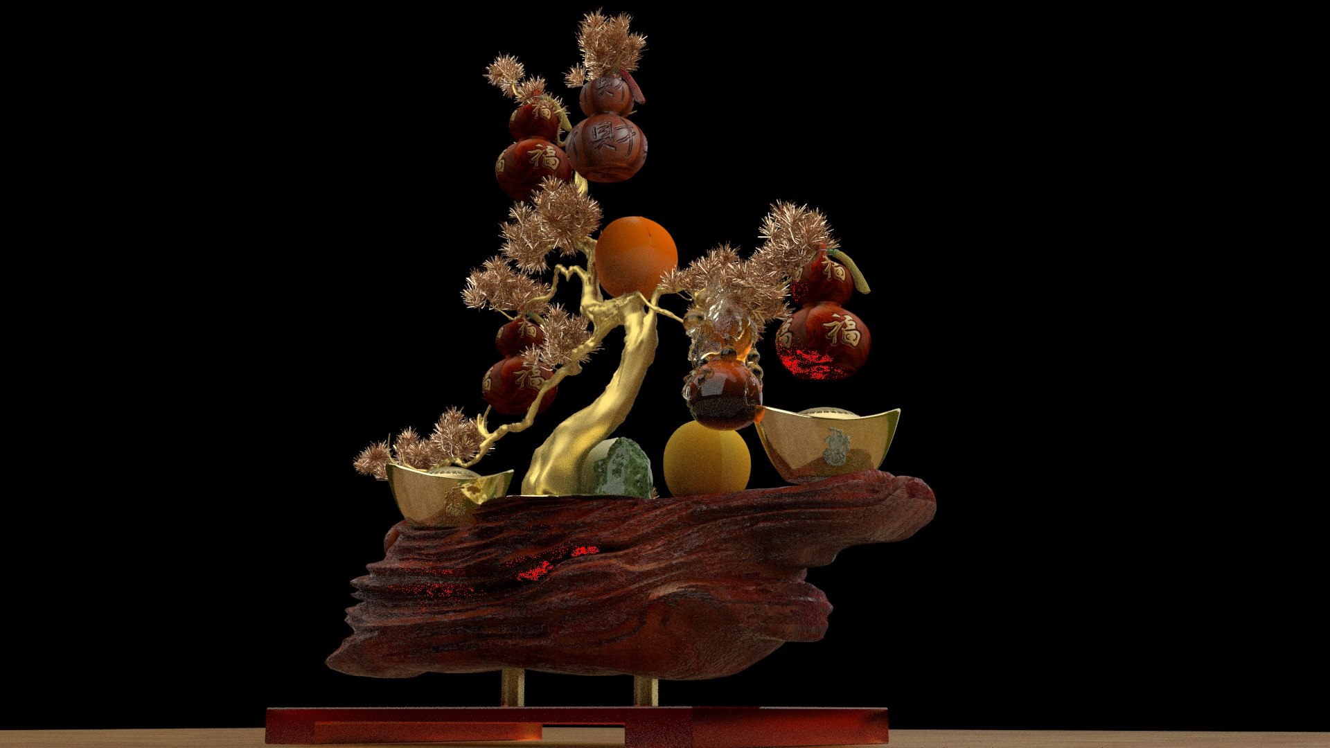 Chinese gourd tree 3D model - TurboSquid 1992767