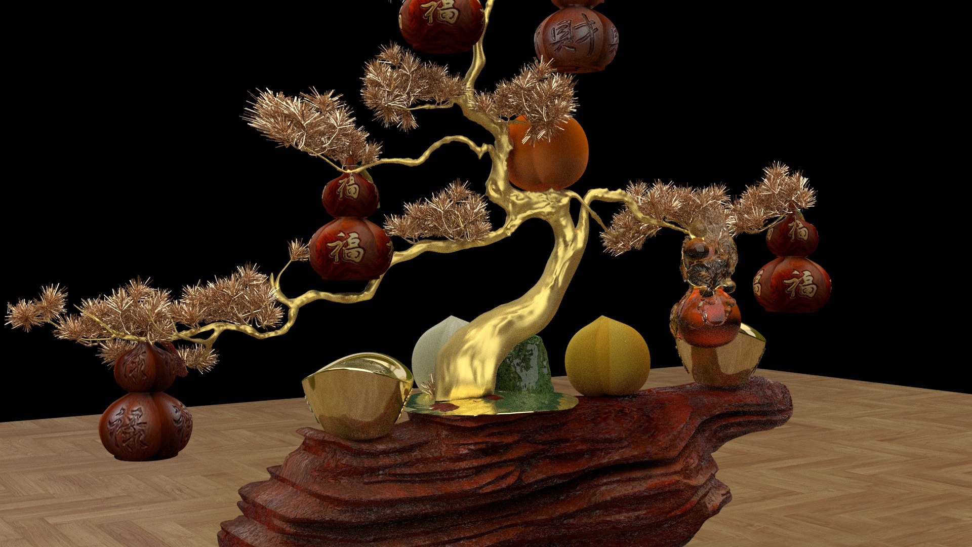 Chinese gourd tree 3D model - TurboSquid 1992767