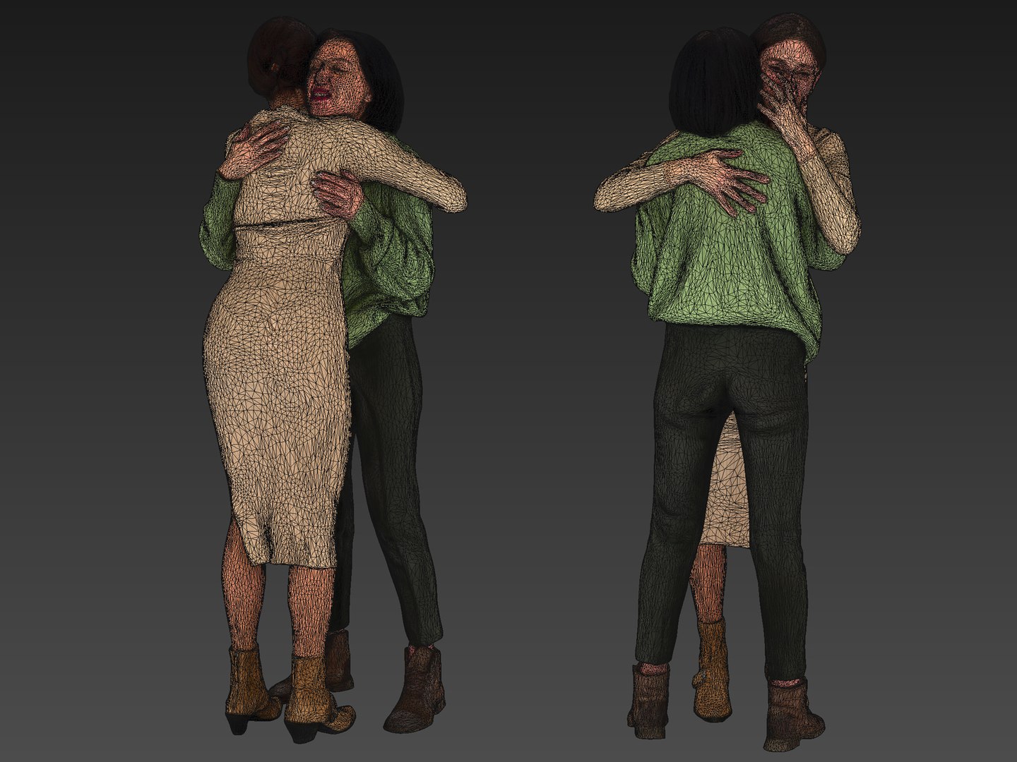 3D Girls Hugs model - TurboSquid 1836276