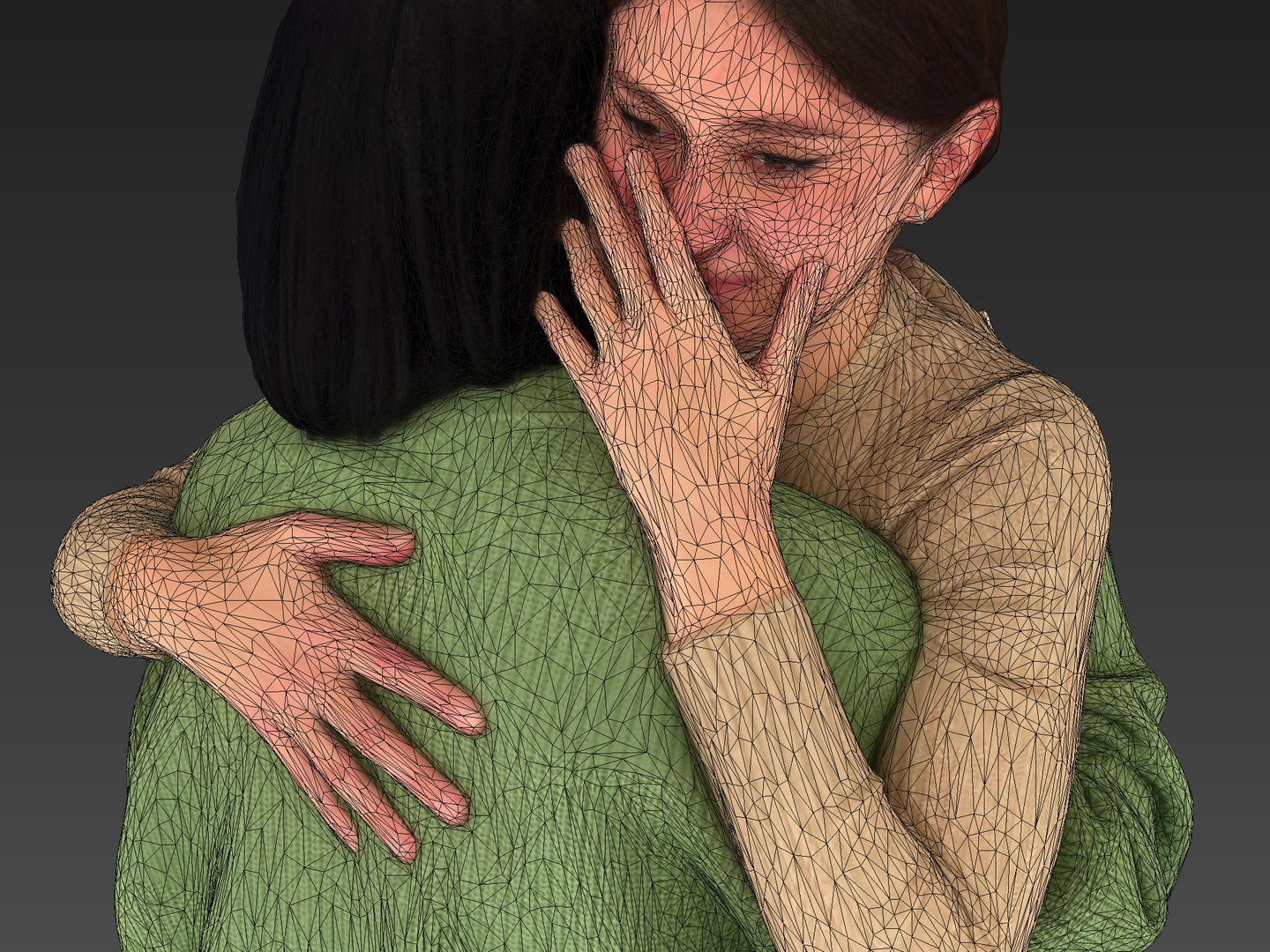 3D Girls Hugs model - TurboSquid 1836276