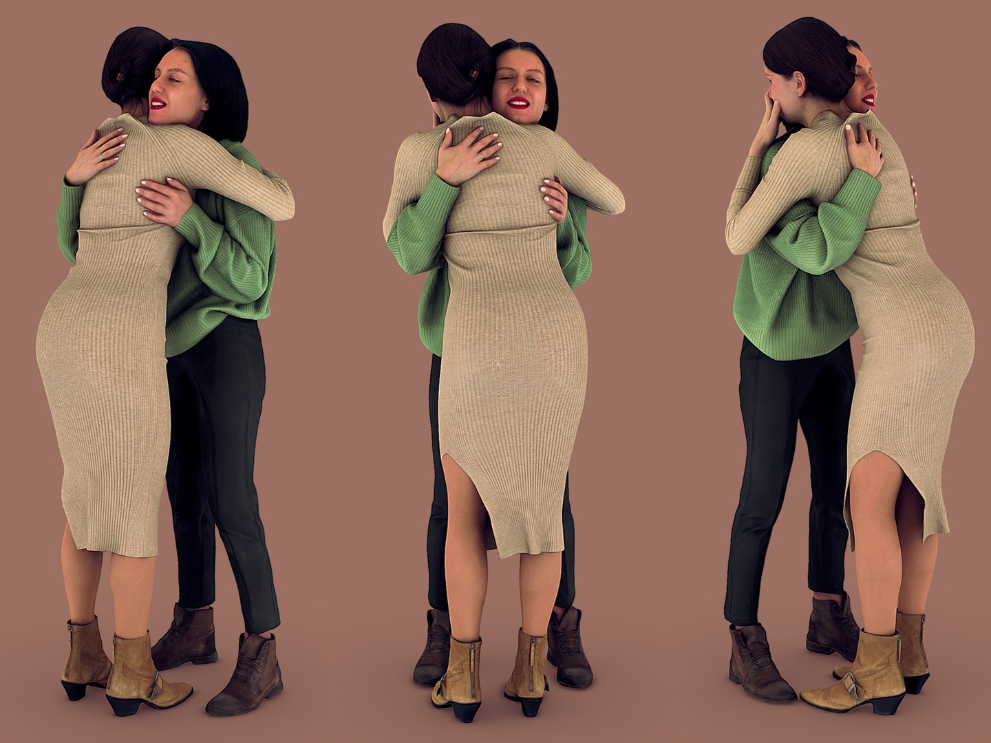 3D Girls Hugs model - TurboSquid 1836276