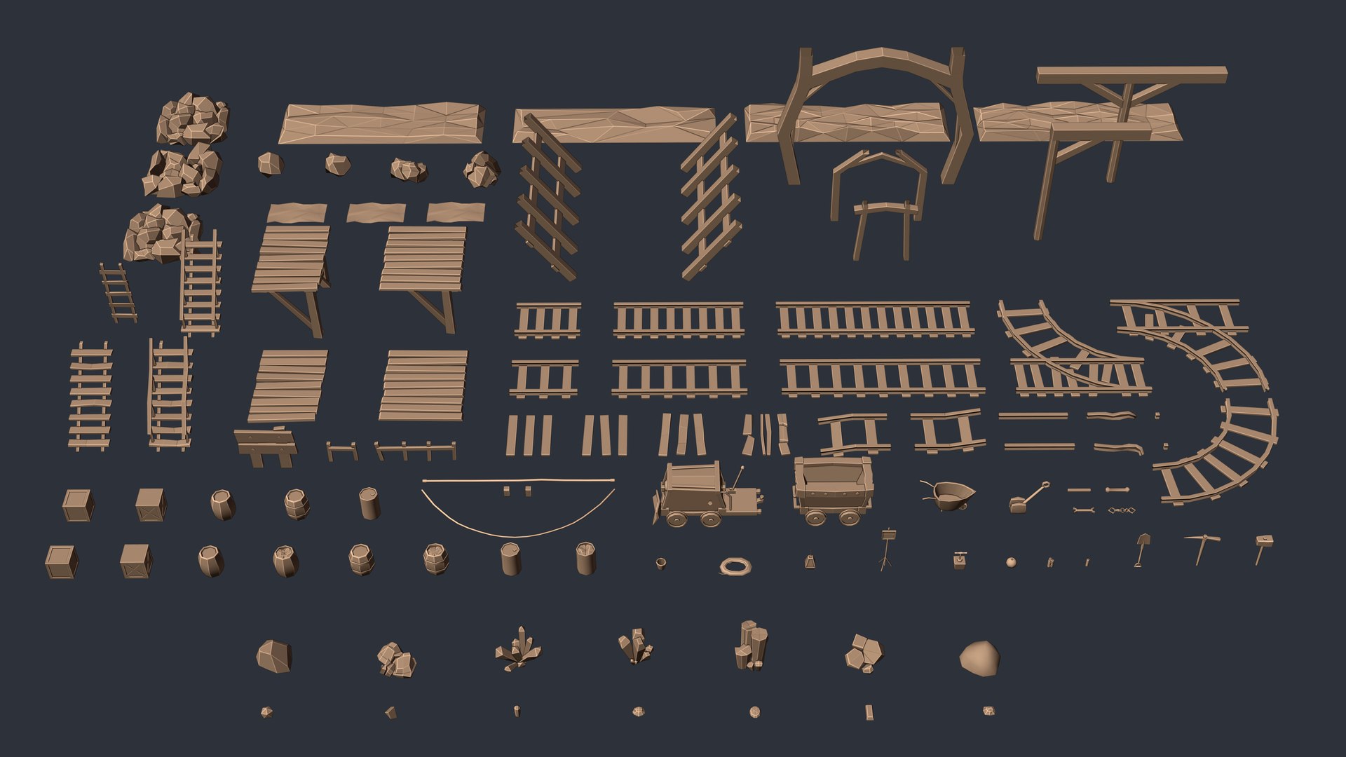 3D LowPoly Stylized Mining Asset - TurboSquid 2383286