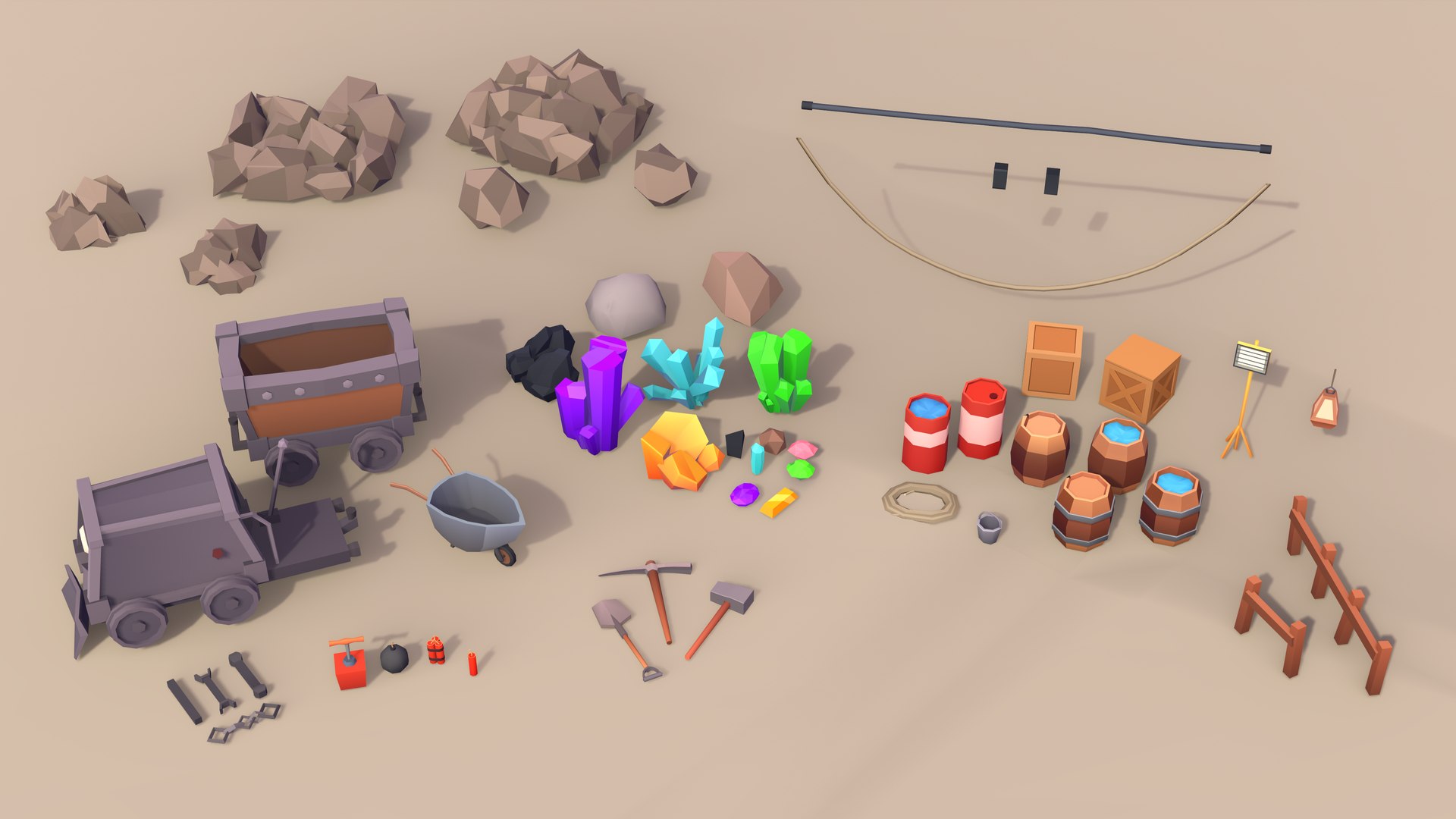 3D LowPoly Stylized Mining Asset - TurboSquid 2383286