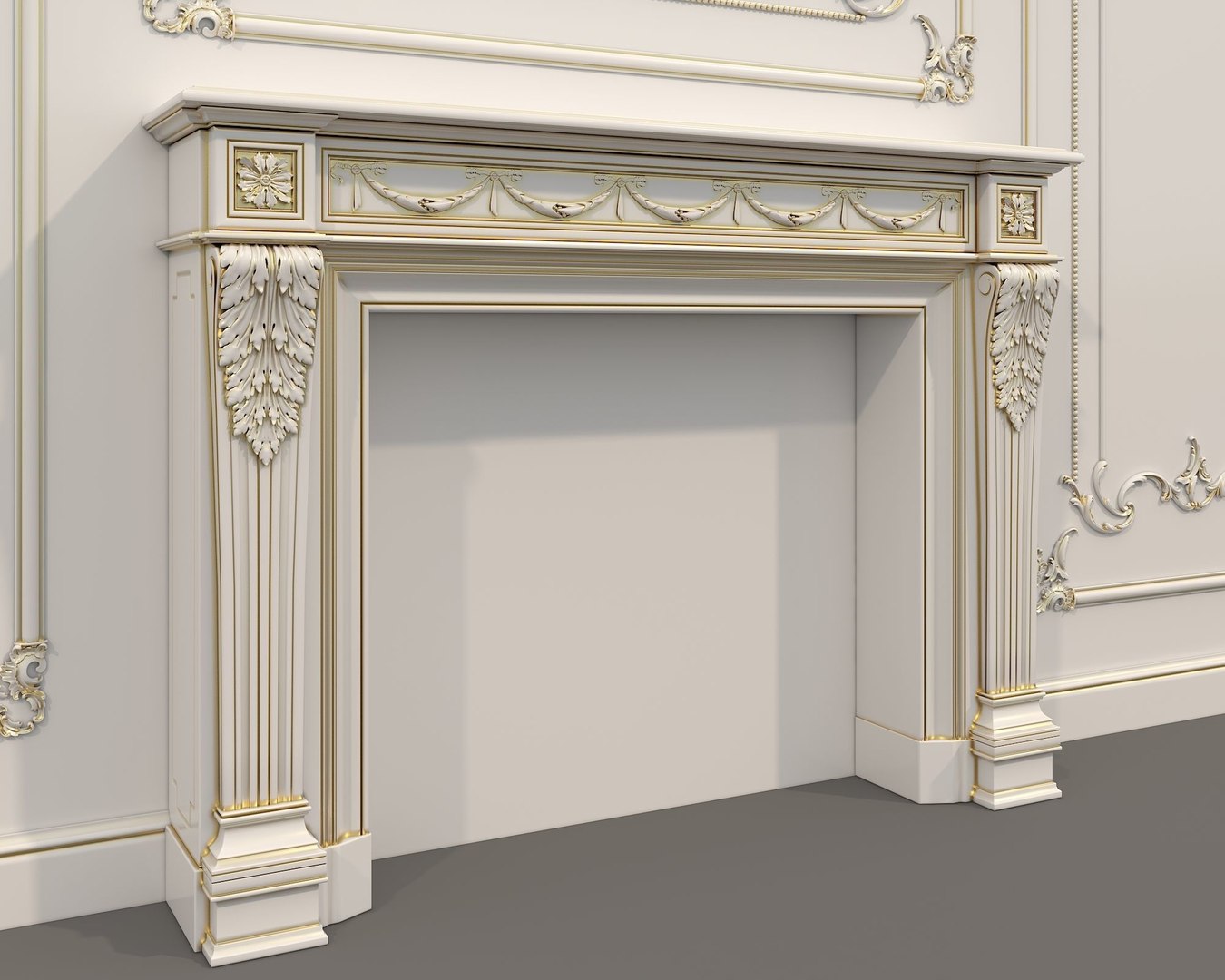 3D Model Wall Molding In Classic French Style 39 - TurboSquid 2274173
