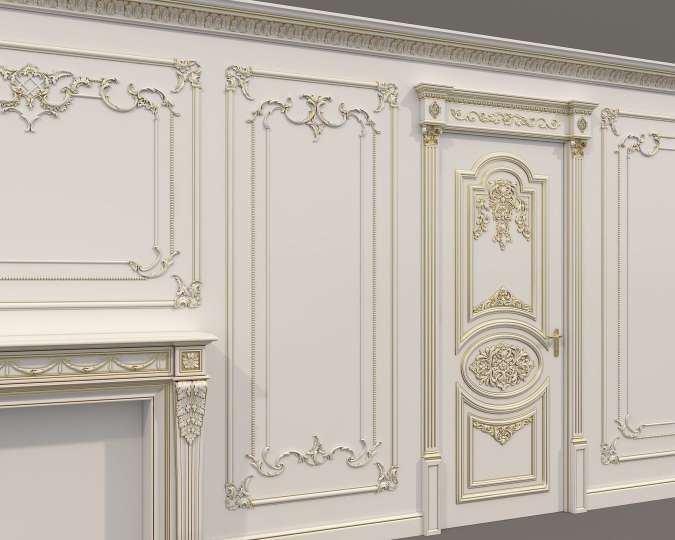 3D Model Wall Molding In Classic French Style 39 - TurboSquid 2274173