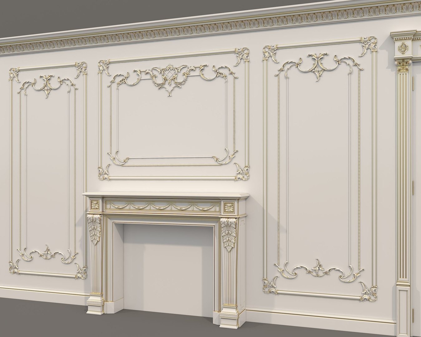 3D Model Wall Molding In Classic French Style 39 - TurboSquid 2274173