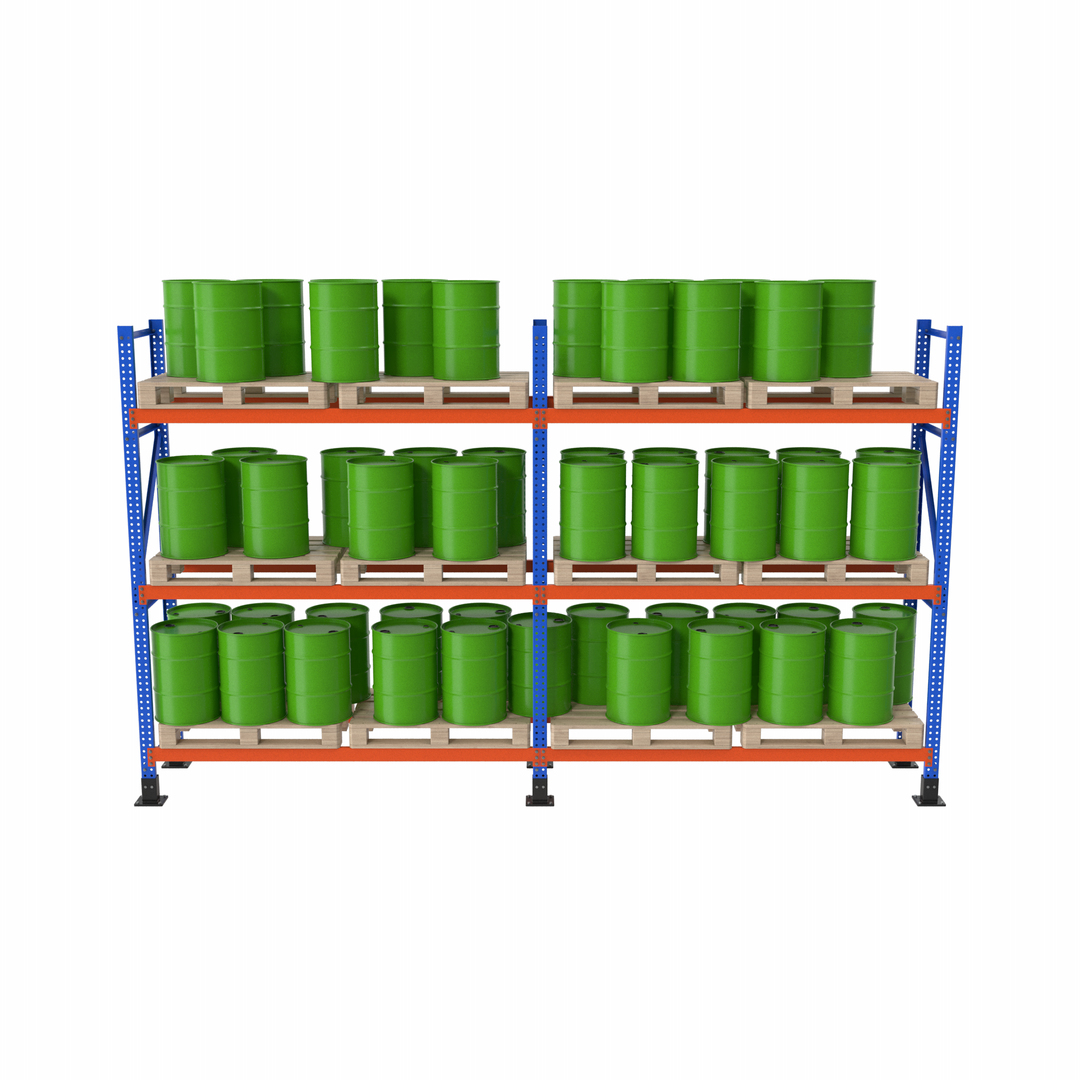 3D Pallet Rack And Green Barrels - TurboSquid 2161186