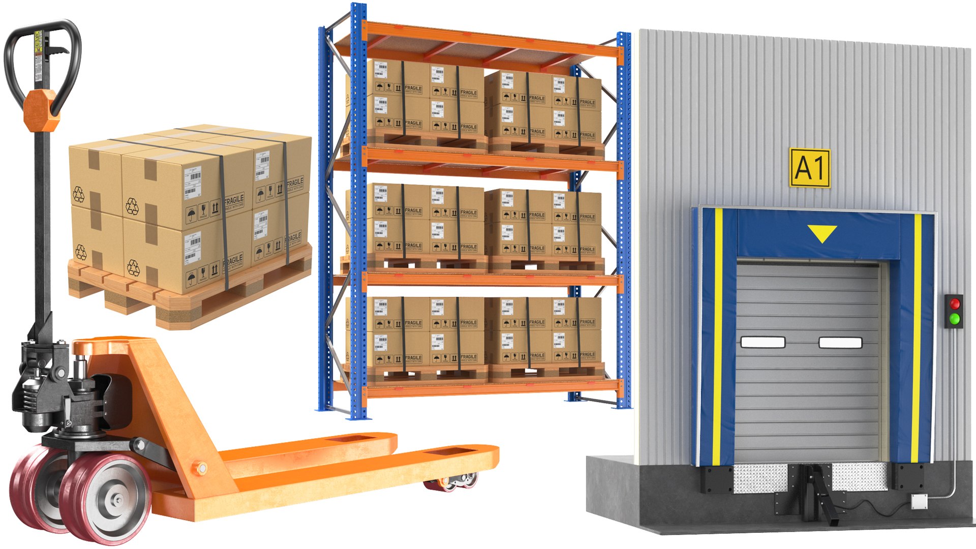 3D Detailed Warehouse Collection 02 model - TurboSquid 2118638