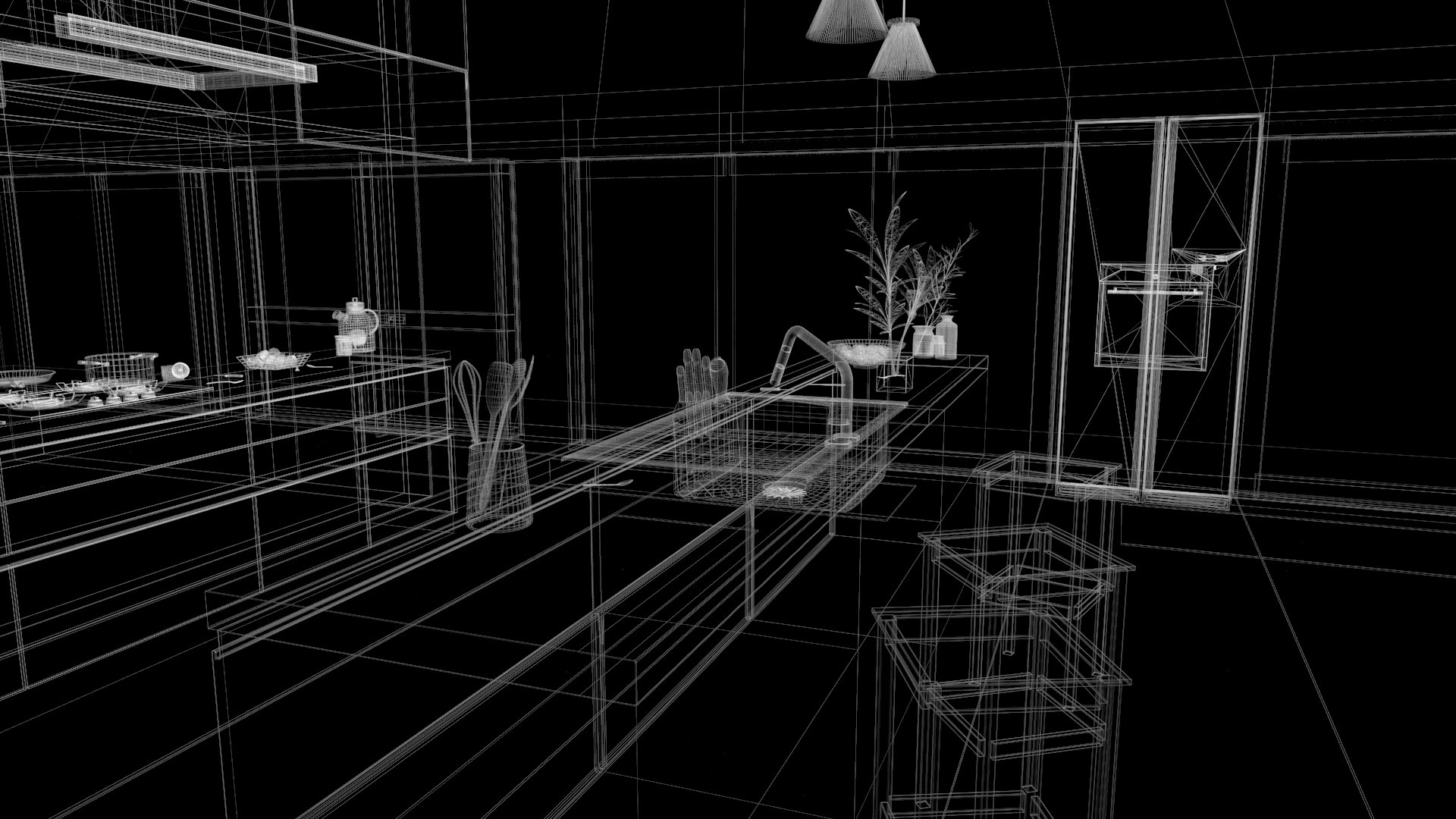 Kitchen 2 room interior 3D model - TurboSquid 1693520