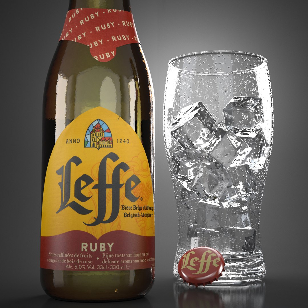 Leffe ruby beer bottles 3D model - TurboSquid 1626567