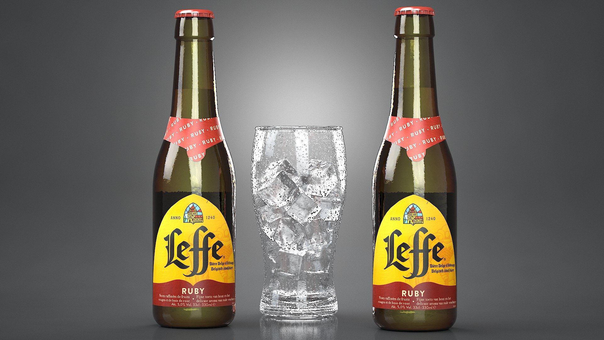 Leffe Ruby Beer Bottles 3D Model - TurboSquid 1626567