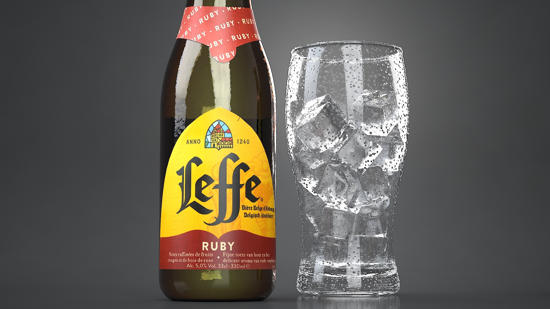Leffe Ruby Beer Bottles 3D Model - TurboSquid 1626567