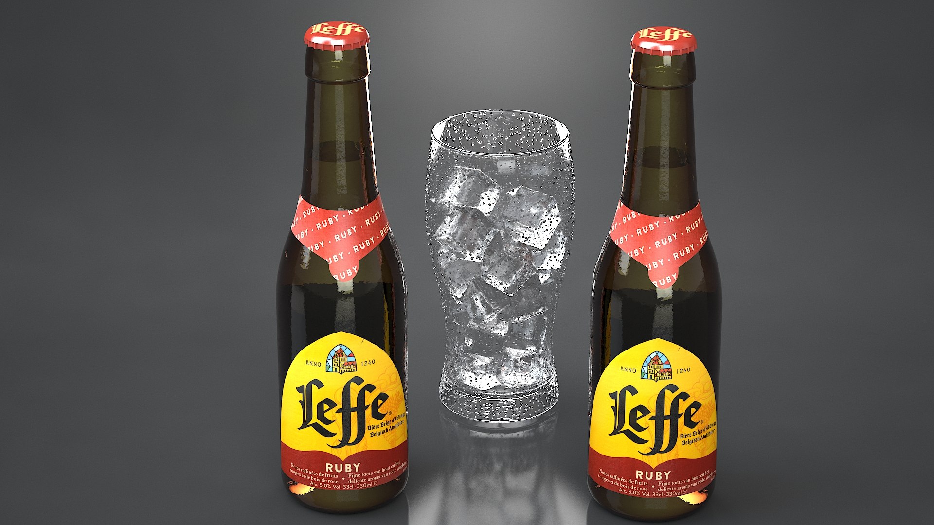 Leffe Ruby Beer Bottles 3D Model - TurboSquid 1626567