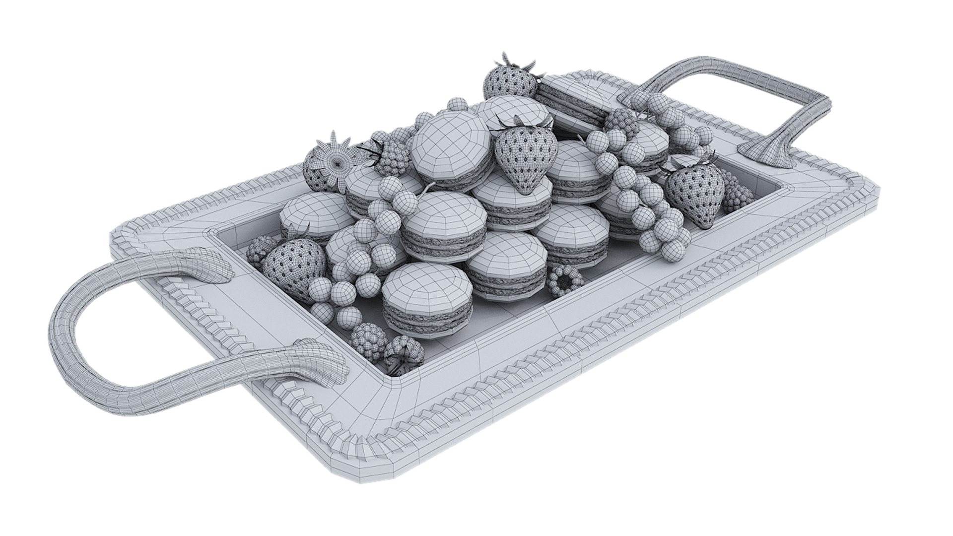 3D model Macaroons with berries - TurboSquid 1887858