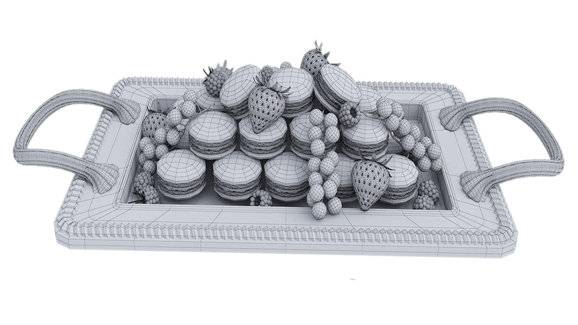 3D model Macaroons with berries - TurboSquid 1887858