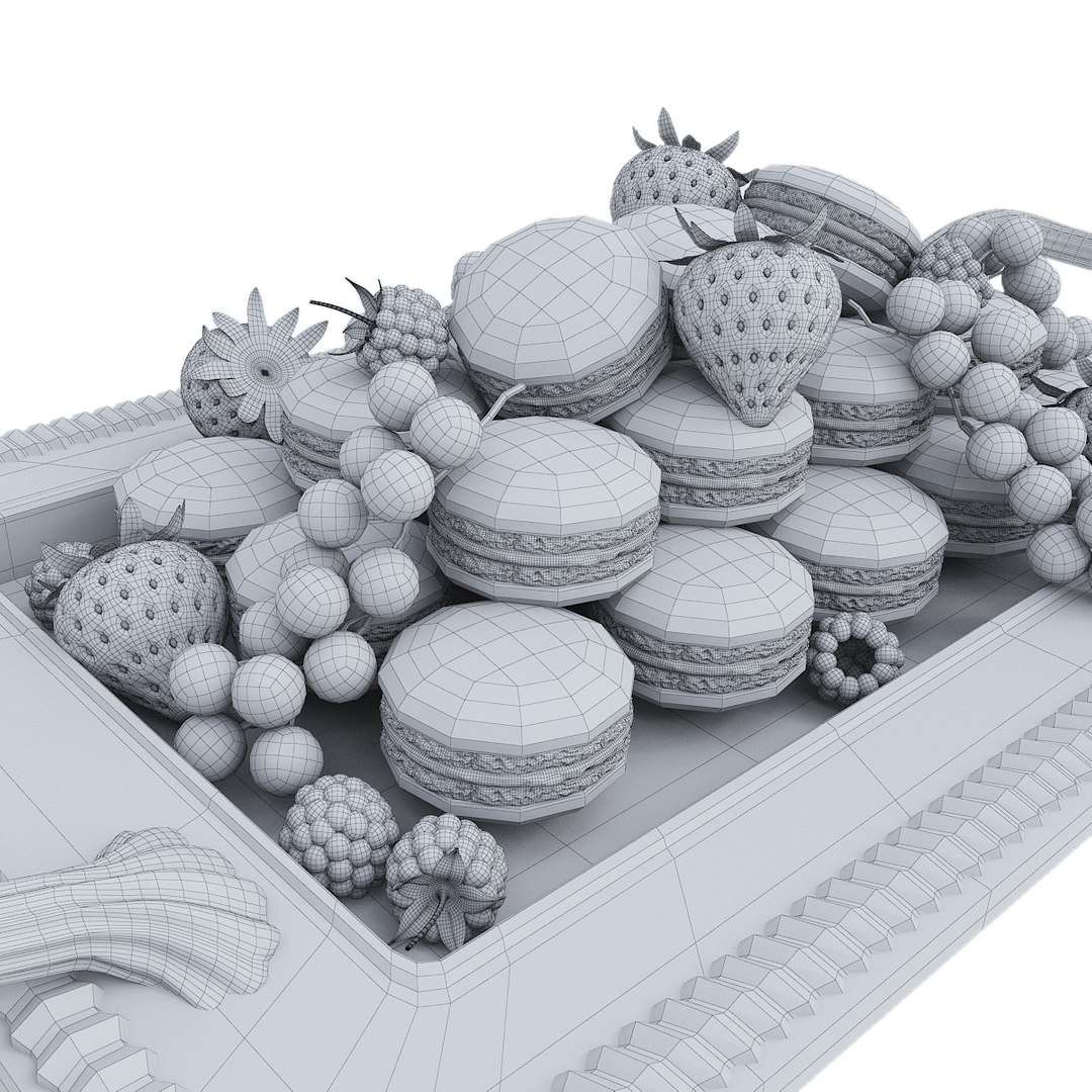 3D model Macaroons with berries - TurboSquid 1887858