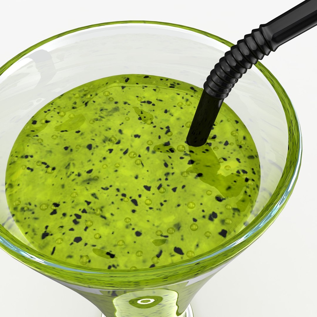 3d model realistic smoothie kiwi