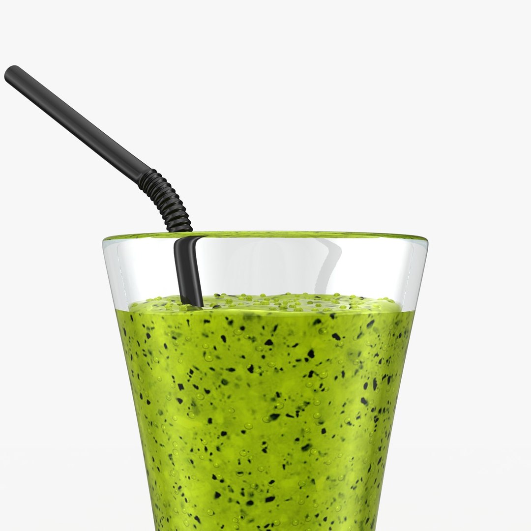 3d model realistic smoothie kiwi