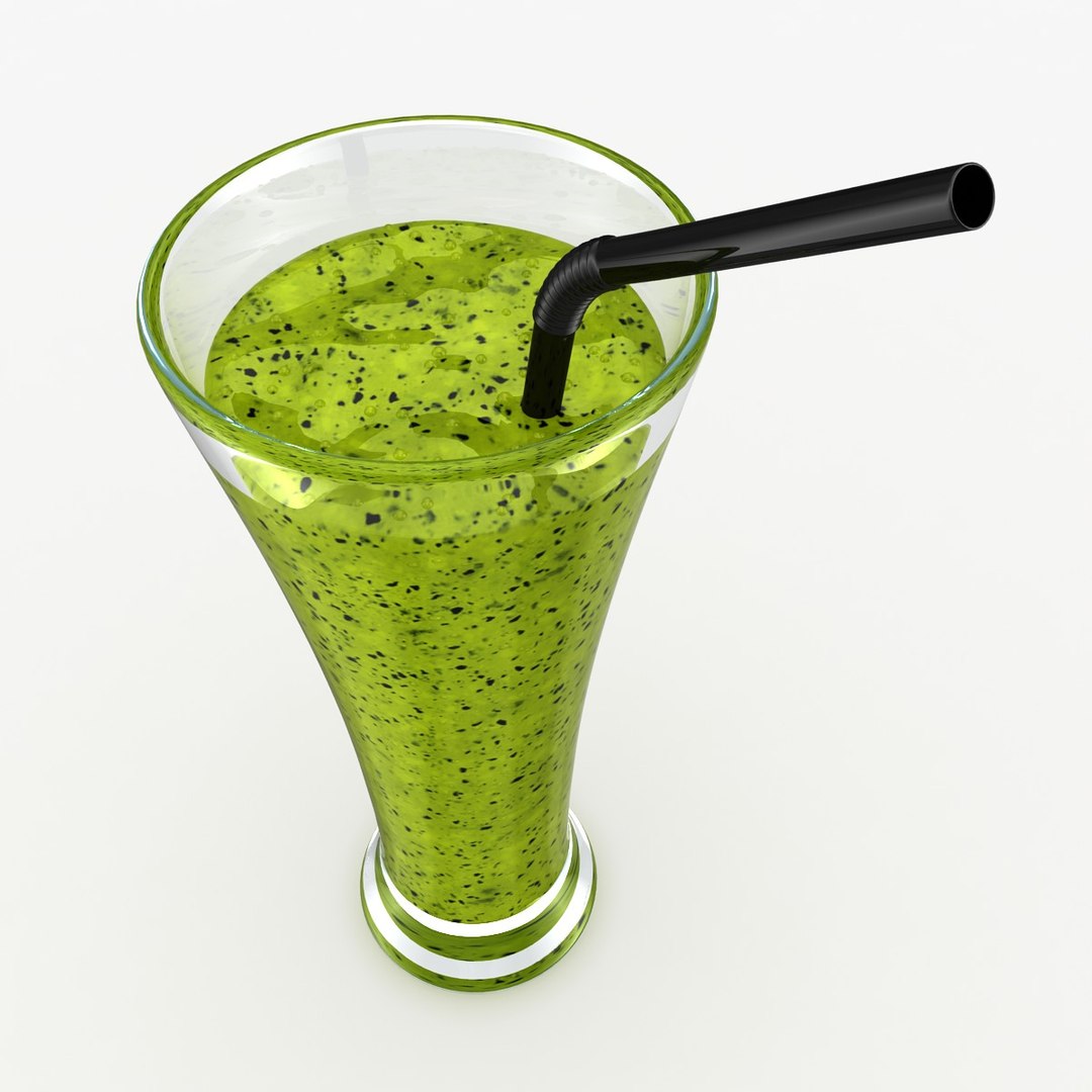 3d model realistic smoothie kiwi