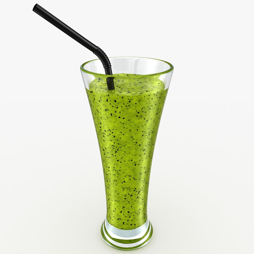 3d model realistic smoothie kiwi