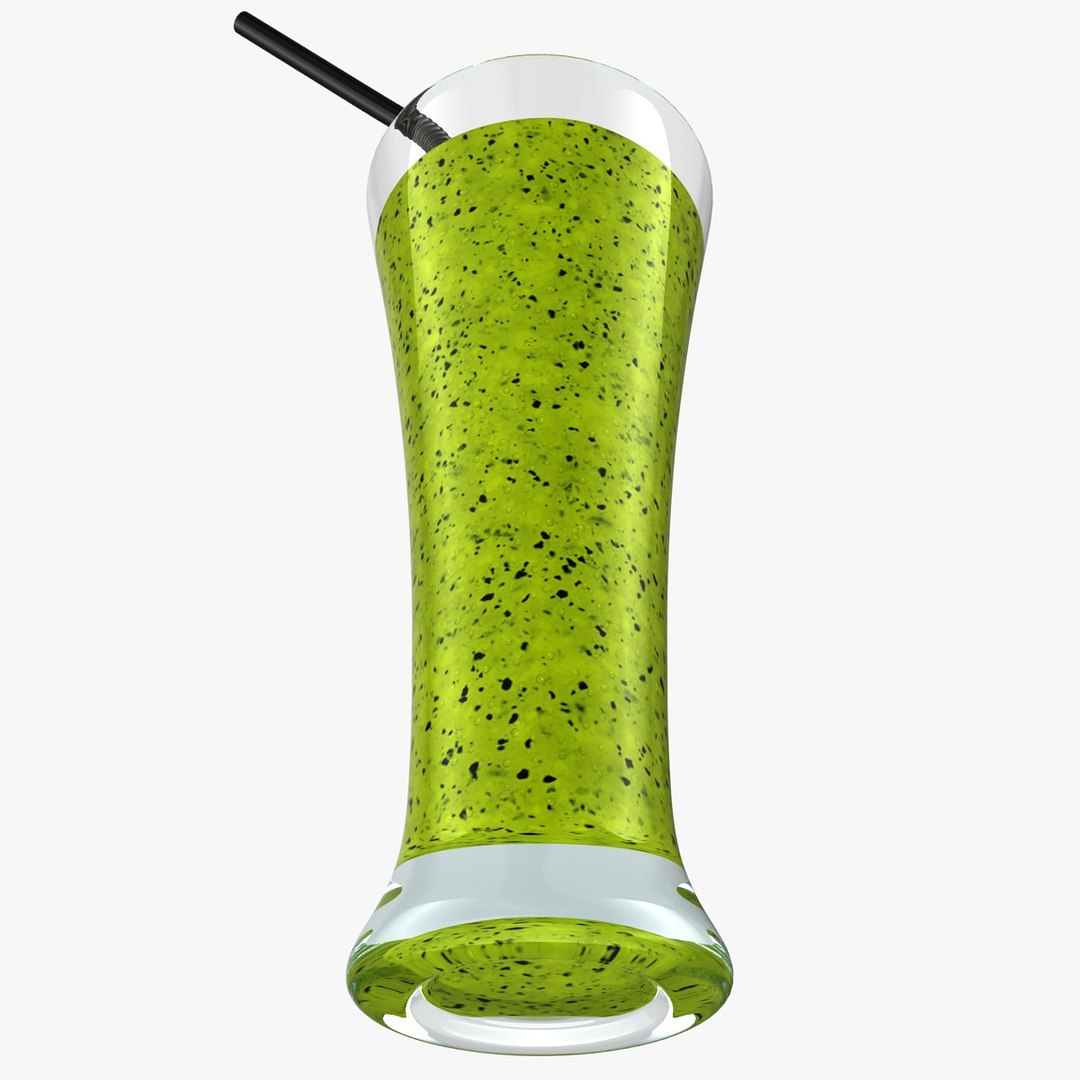 3d model realistic smoothie kiwi