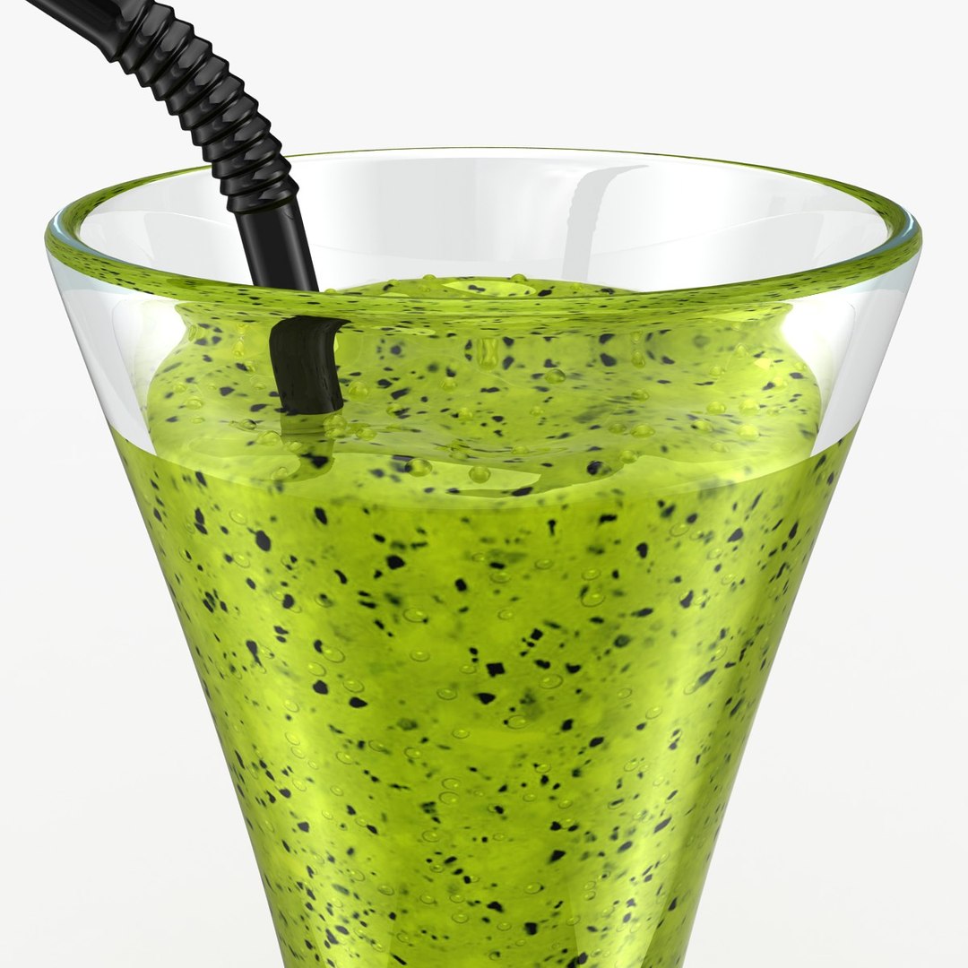 3d model realistic smoothie kiwi
