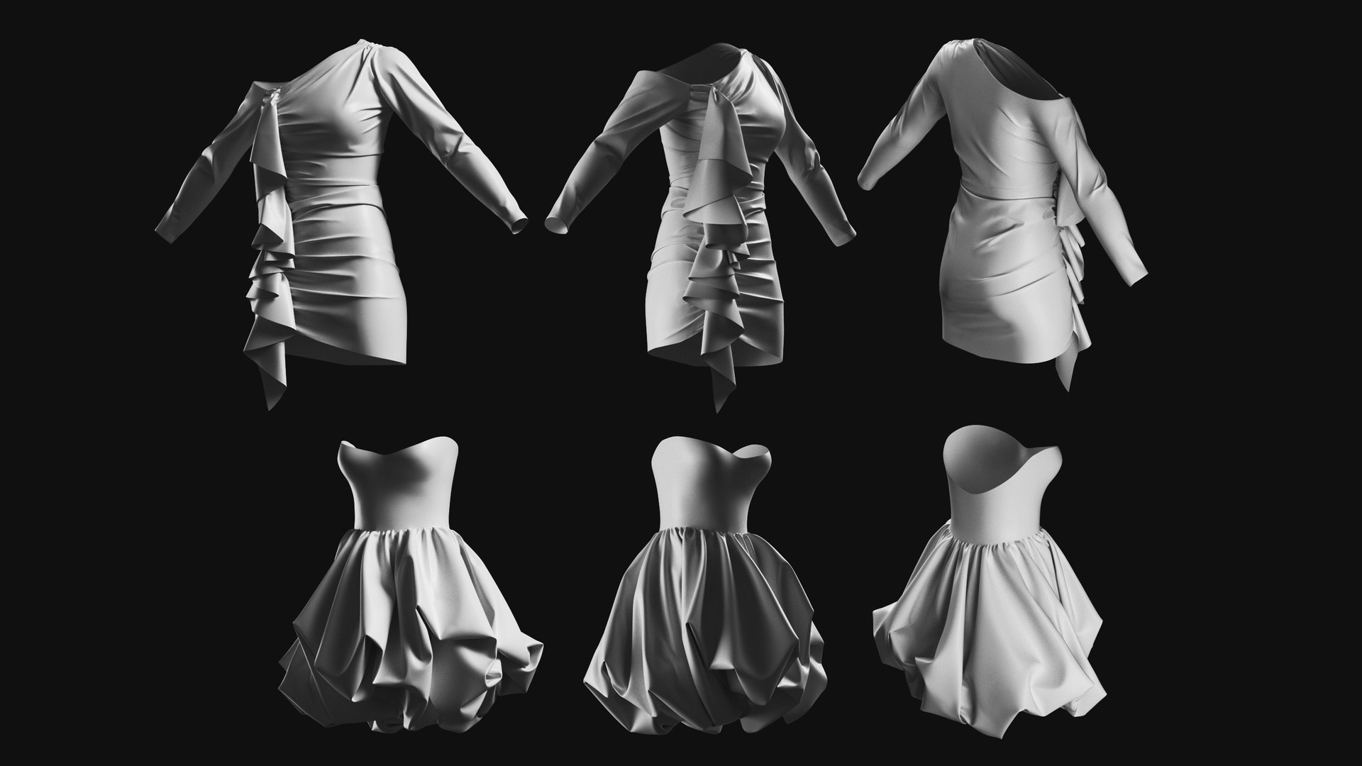 3D Basemesh Dress Collection V1 - TurboSquid 2191217