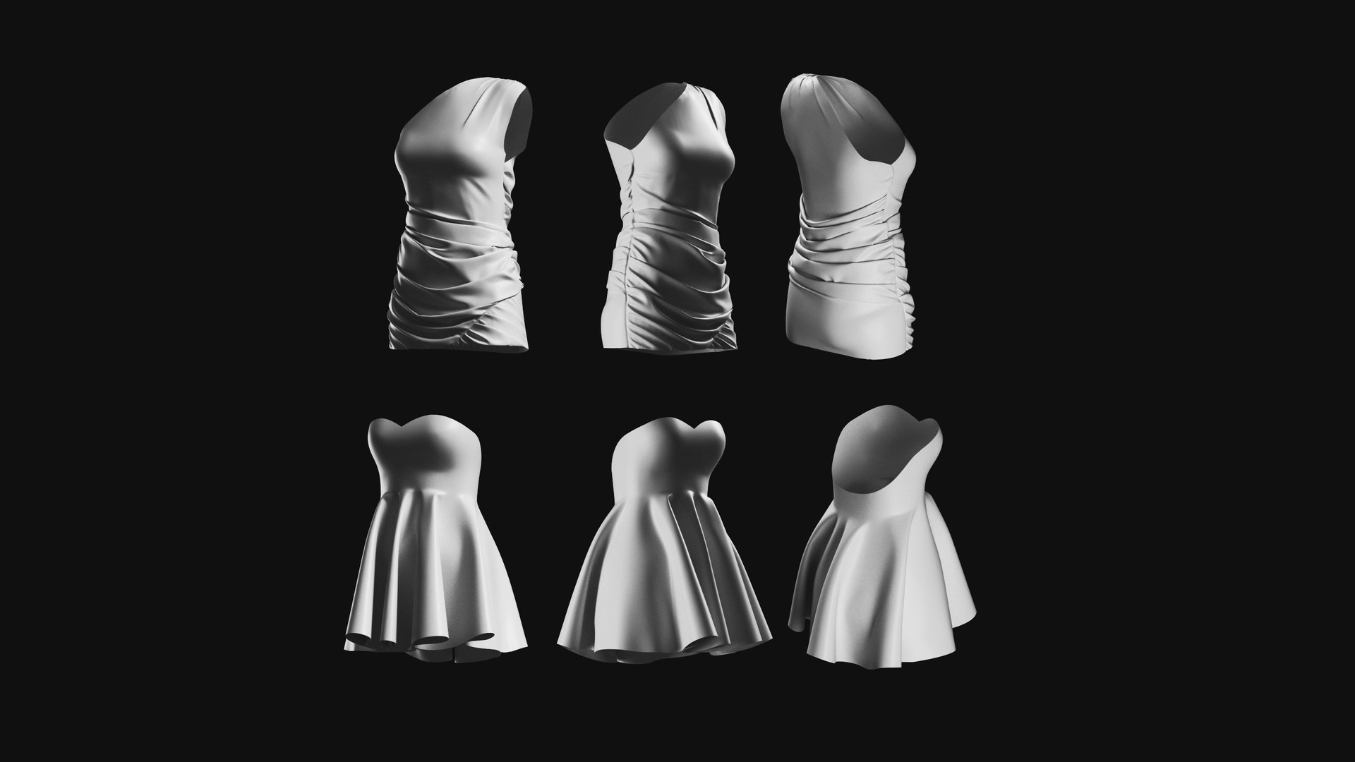 3D Basemesh Dress Collection V1 - TurboSquid 2191217