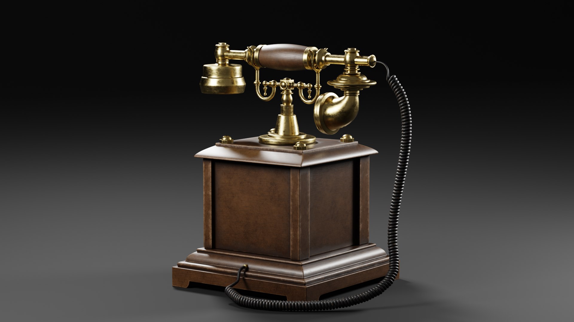 3D Vintage Rotary Telephone - TurboSquid 2271432